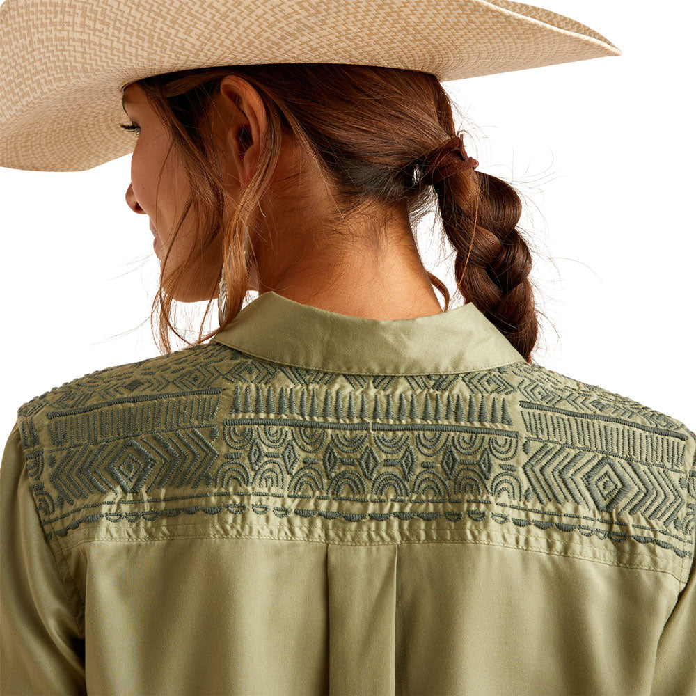 10048990 Ariat Women's Erika Long Sleeve Western Shirt - Sage Green ...