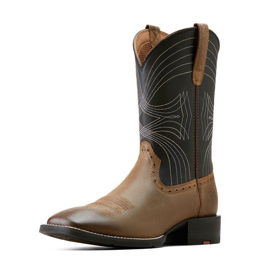10050993 Ariat Men's Sport Wide Square Toe Cowboy Boot- Barley Brown ...