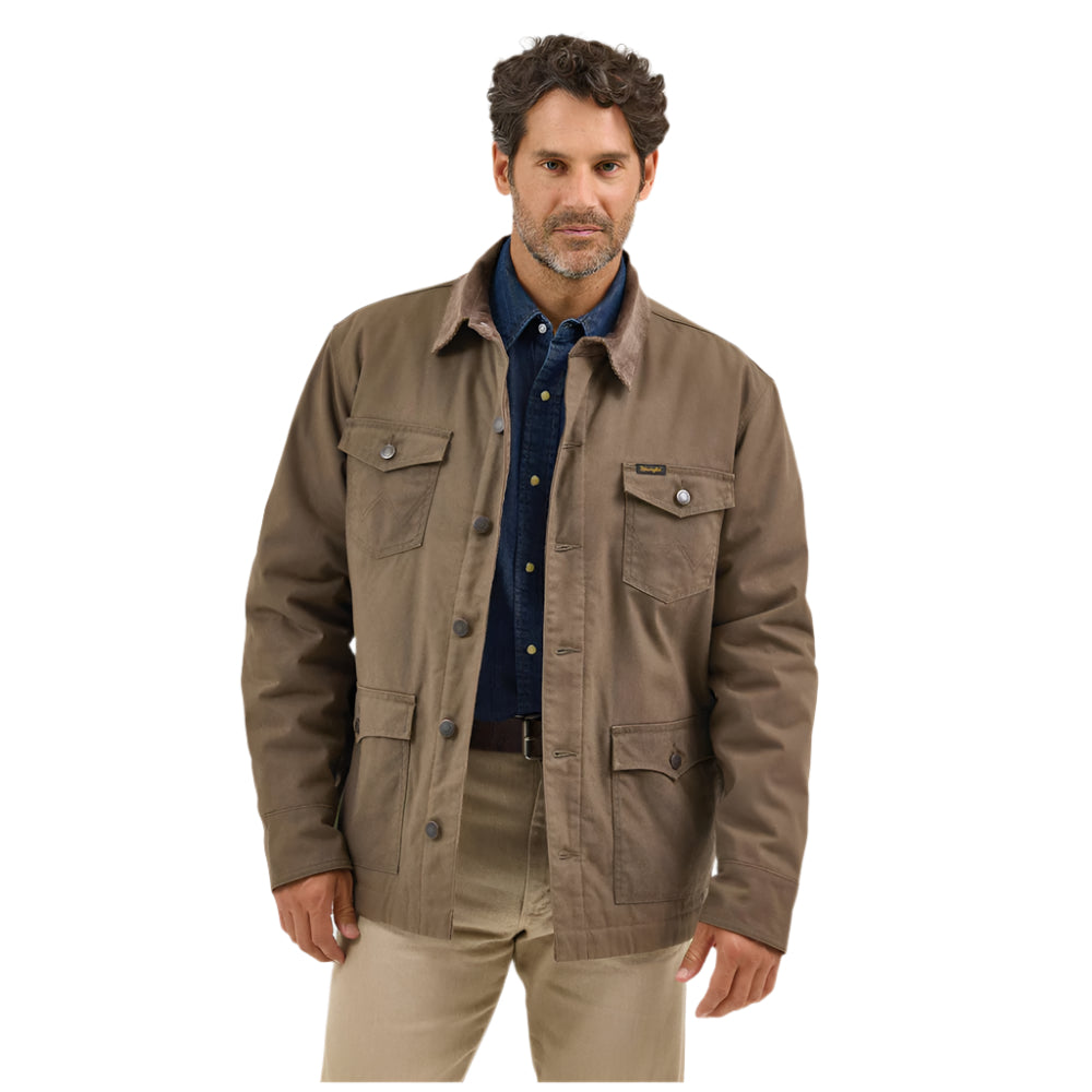 112367636 Wrangler Men's Western Lined Barn Coat - Morel | The Wire Horse