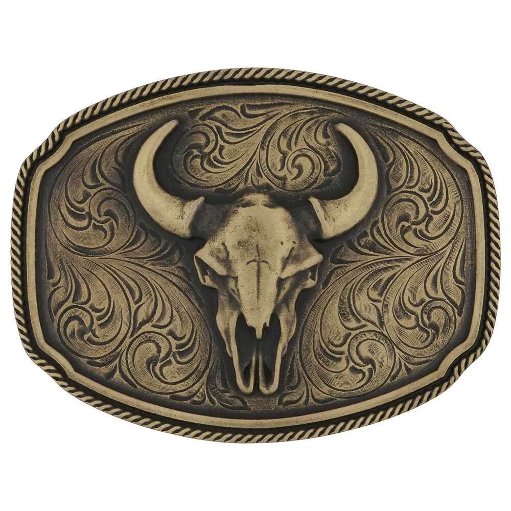 A1023C Montana Silversmiths Wild Ambition Buffalo Skull Attitude Belt ...